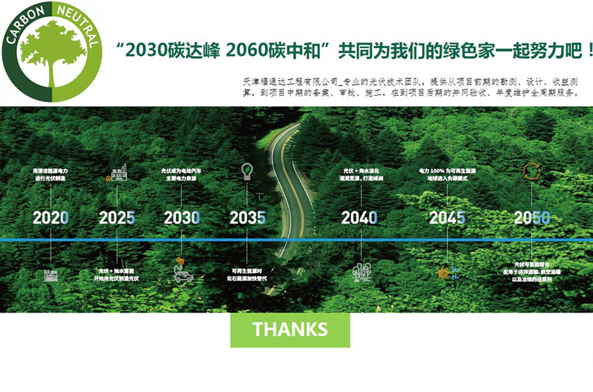 “2030碳达峰 2060碳中和”共同为我们的绿色家一起努力吧！ - 天津福通达工程有限公司
